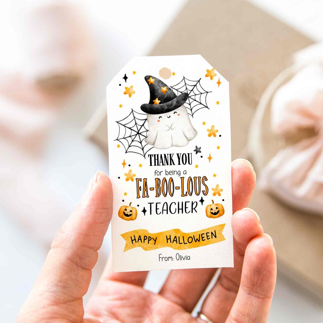 Faboolous Teacher Tag, Halloween Favor Tags, Editable Printable Treat ...