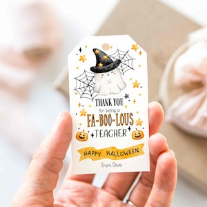 Faboolous Teacher Tag, Halloween Favor Tags, Editable Printable Treat ...