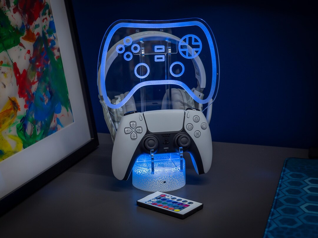 Gamer Controller Holder - Gaming Station - LED Illuminated - Fast ...