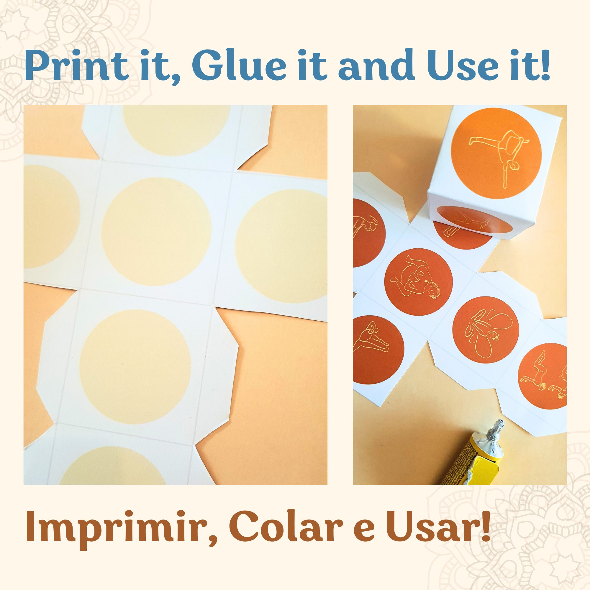 Printable Yoga Cubes Game for Kids Adults Yoga Poses and Breathing ...