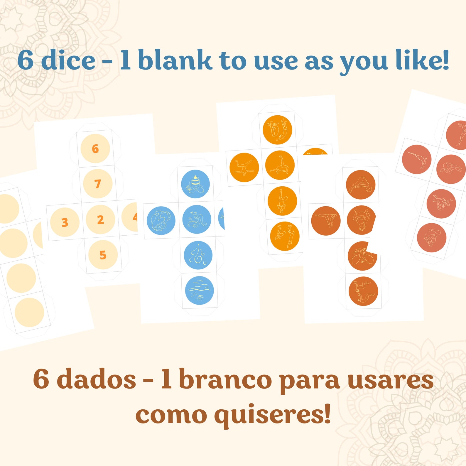 Printable Yoga Cubes Game for Kids Adults Yoga Poses and Breathing ...