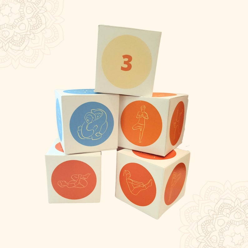 Printable Yoga Cubes Game for Kids Adults Yoga Poses and Breathing ...