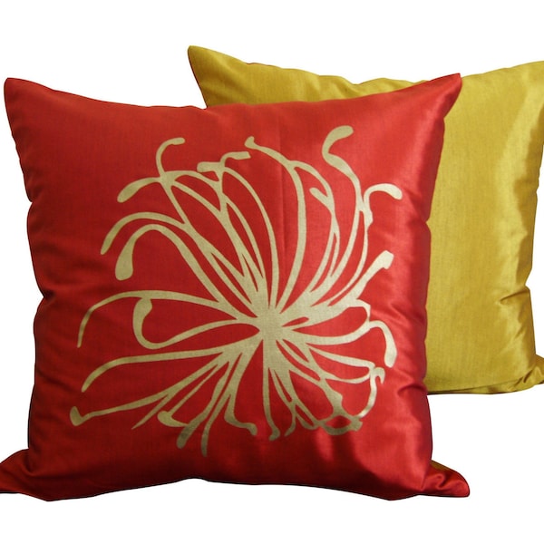 Red and Gold Pillows - Etsy