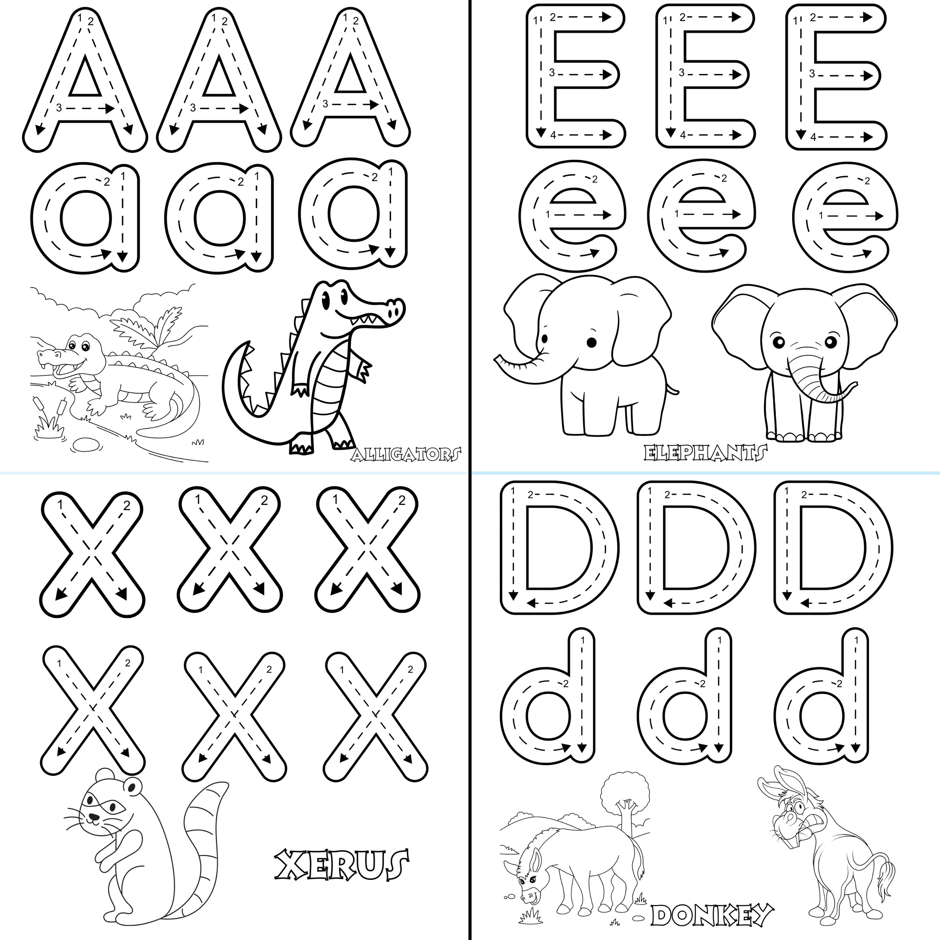 Alphabet Zoo A to Z Animal Coloring Fun - Etsy