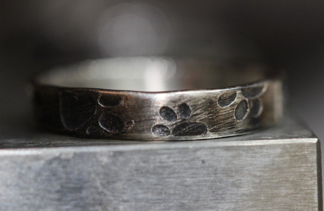 Puppy Paw Ring * Animal Paw Band * Solid Sterling Silver * Kitty Paw ...