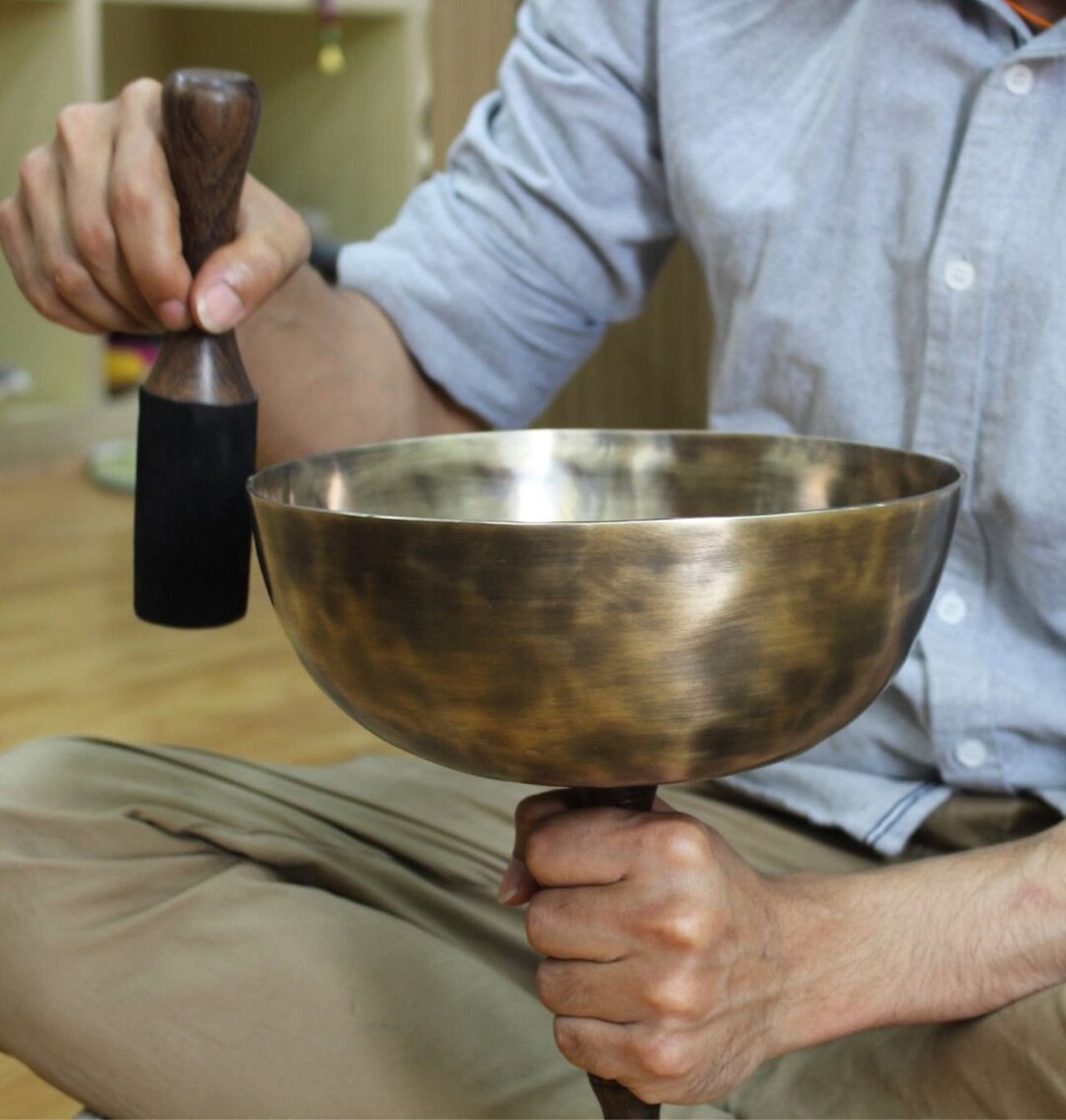 Antique Tiger Eye Design 9 Inch Bowl With Handle Handmade Tibetan ...