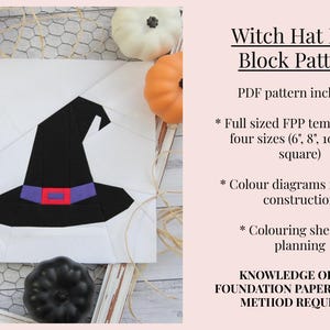 Witch Hat FPP Quilt Block Pattern - Etsy