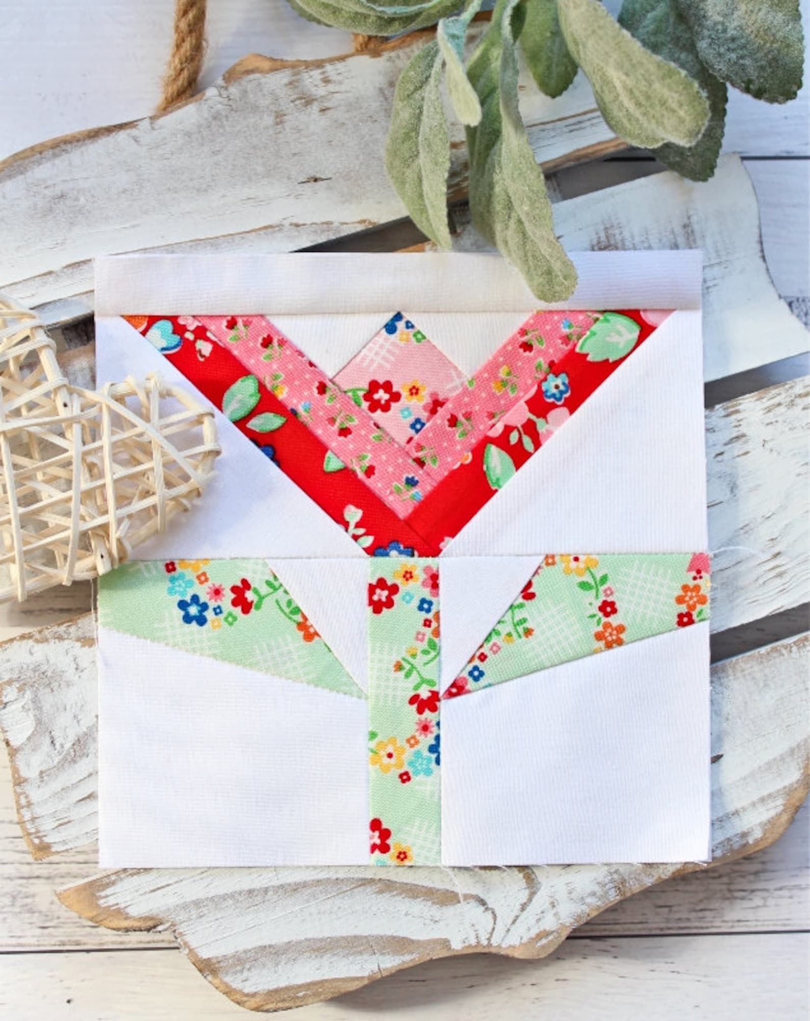 Log Cabin Flower Garden Mini Quilt - PDF Pattern - Etsy