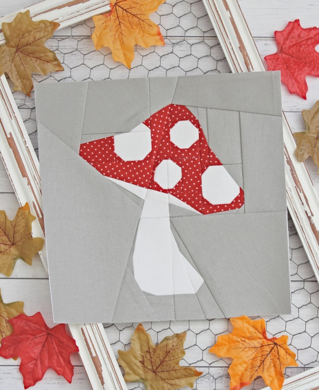 Toadstool FPP Quilt Block PDF Pattern - 3 Block Sizes - Etsy