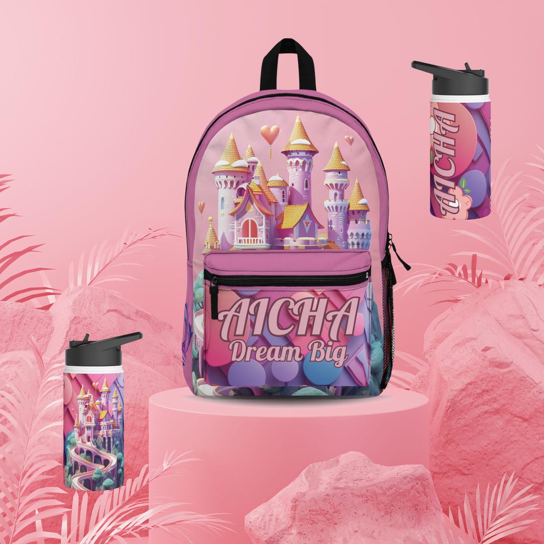 Pink Princess Castle Backpack: Girls Travel School Bag - Etsy