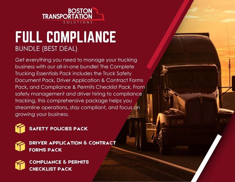 Full Compliance Pack | Safety Policies, Driver Application and Contract ...