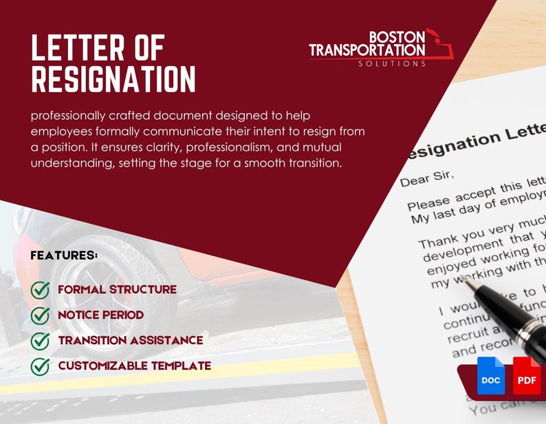 Letter of Resignation Template – Professional & Easy-to-use for Your ...