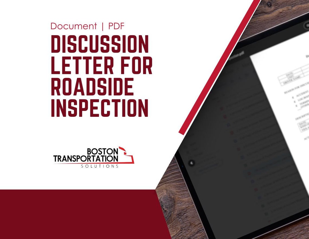 Roadside Inspection Discussion Letter Template | Compliance & Safety ...