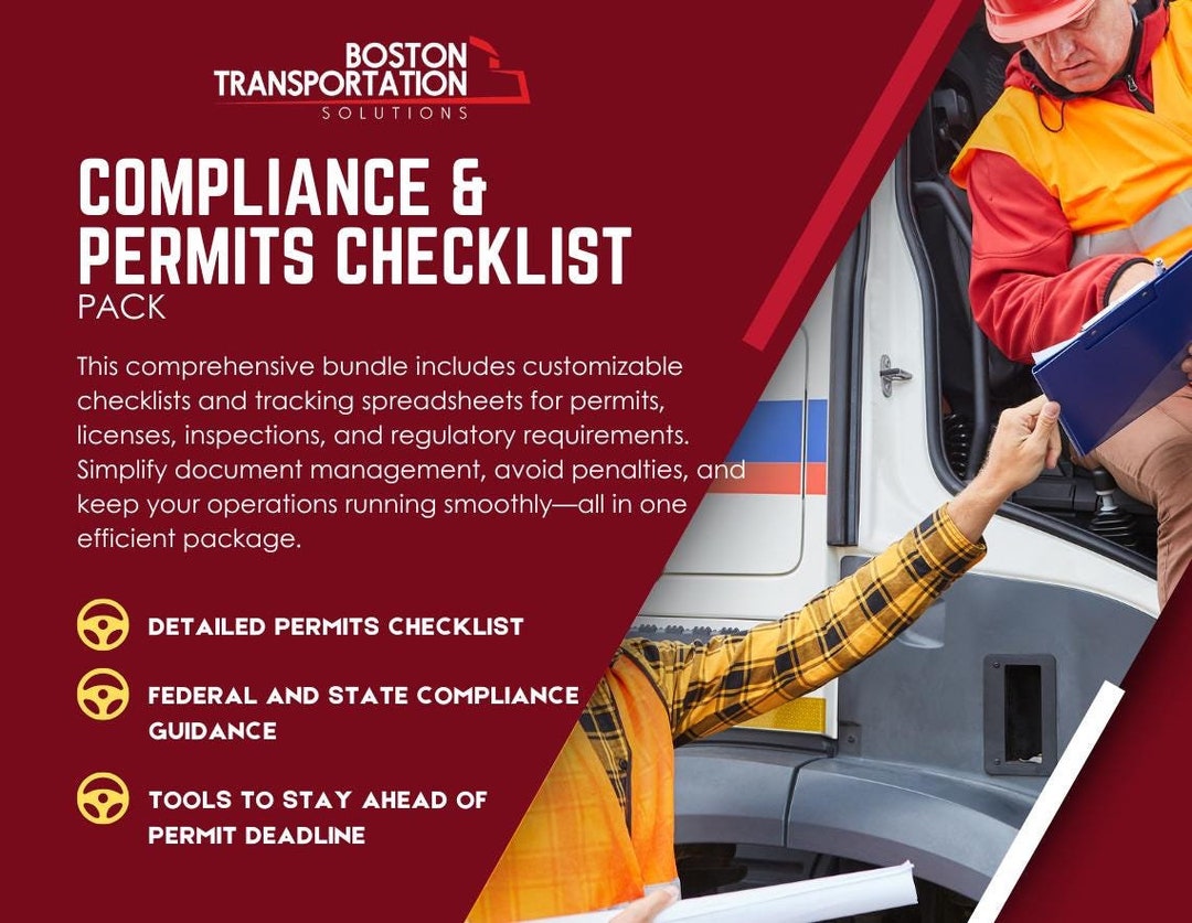 DOT FMCSA Compliance & Permit Checklist Pack - Detailed Permit ...