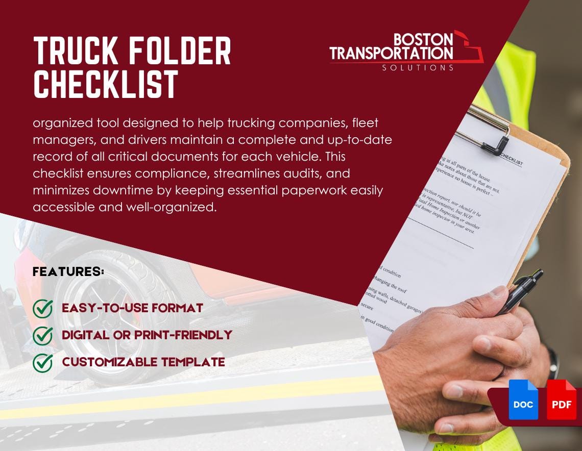 Truck Folder Checklist – Essential Organizational Tool for Truck ...