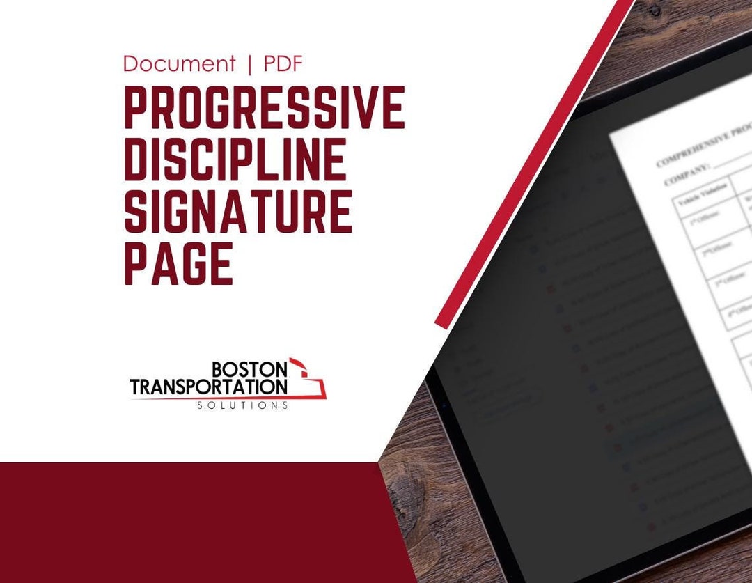 Progressive Discipline Signature Page Template | Employee Discipline ...