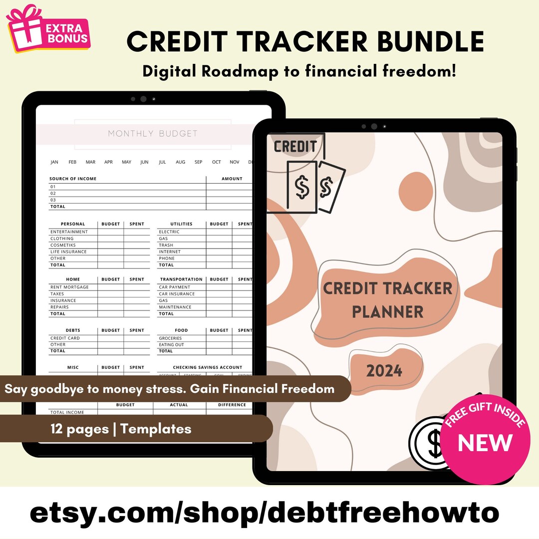 Credit Score Tracker Credit Bundle Template Printable Budget Planner ...