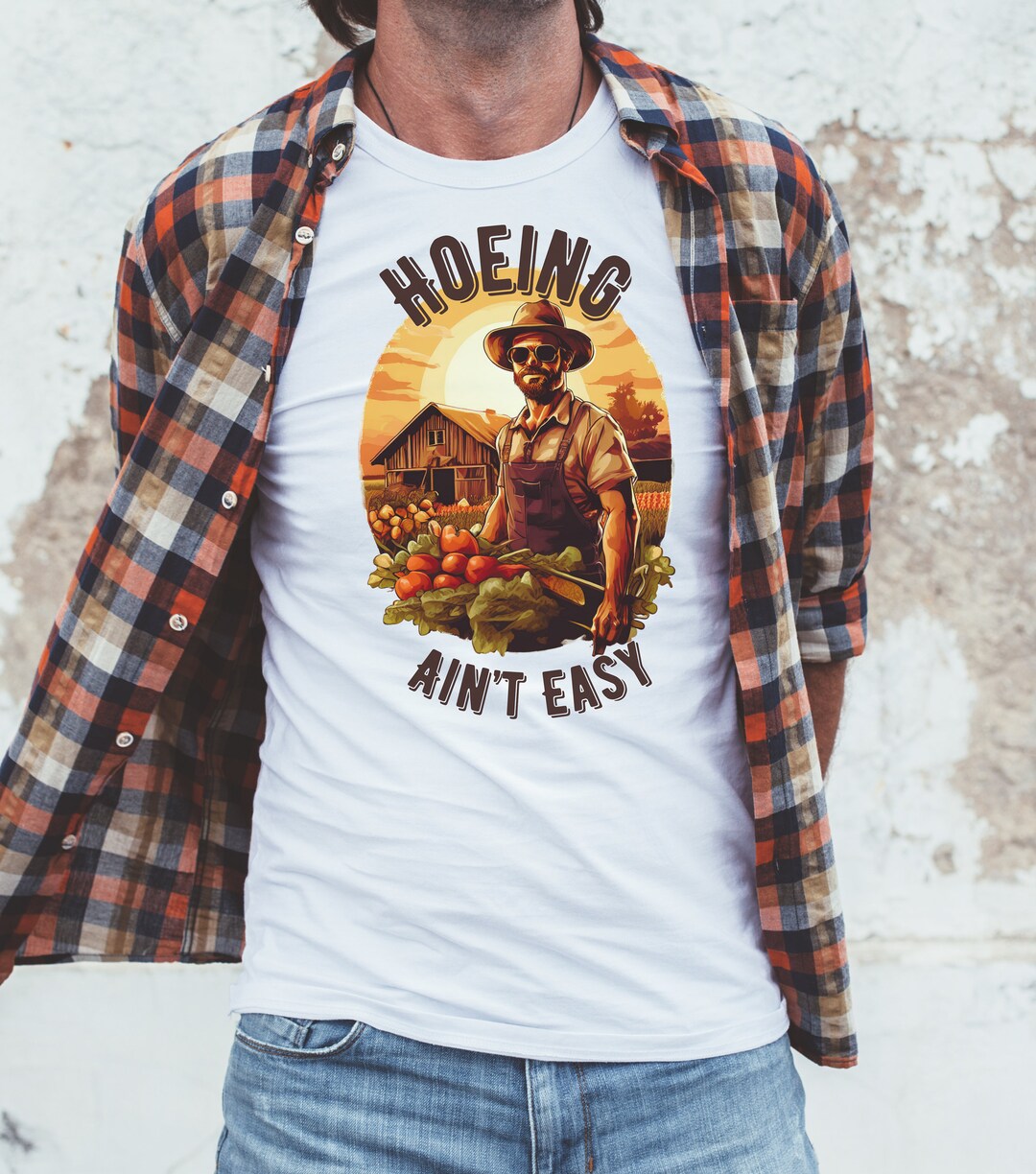 Hoeing Ain't Easy, Funny Gardening T-shirt, Homesteading Humor Tee ...