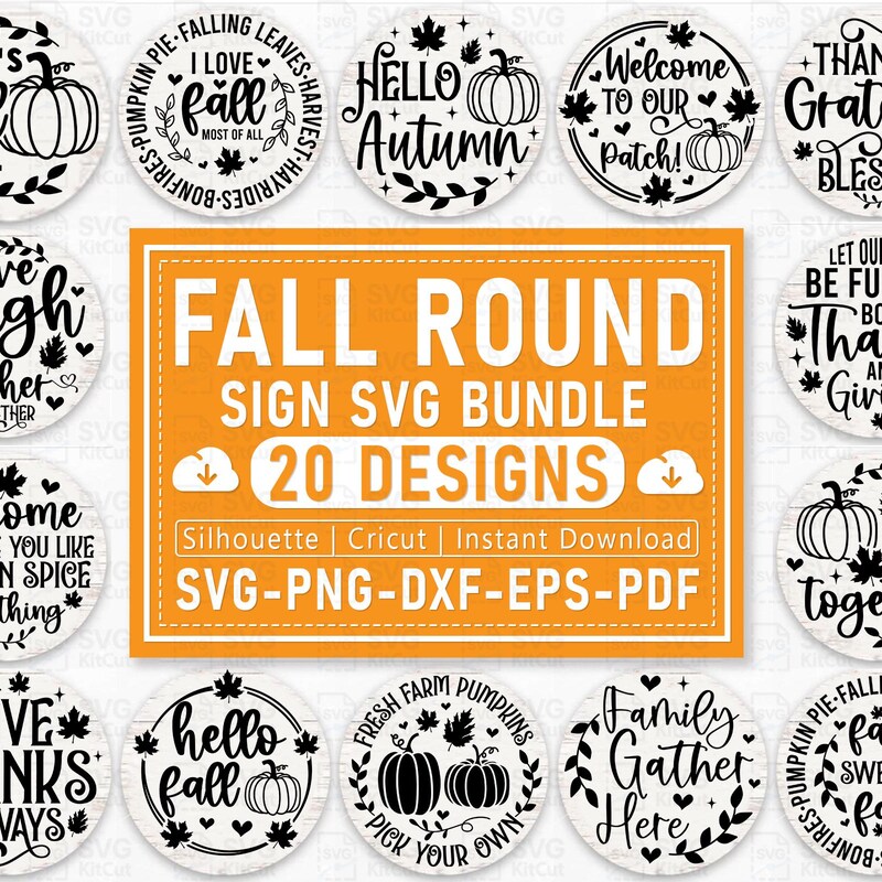 Round Door Sign Fall Svg - Etsy
