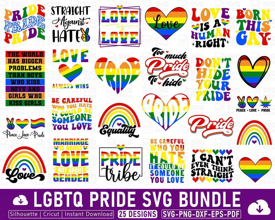 Pride SVG Bundle: Rainbow LGBTQ+ Designs for Cricut - Etsy