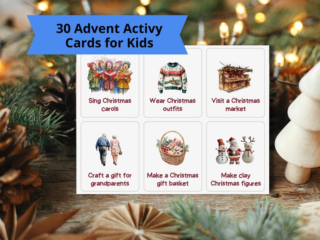 Advent Activity Cards for Kids, Printable Cards for Children, DIY ...
