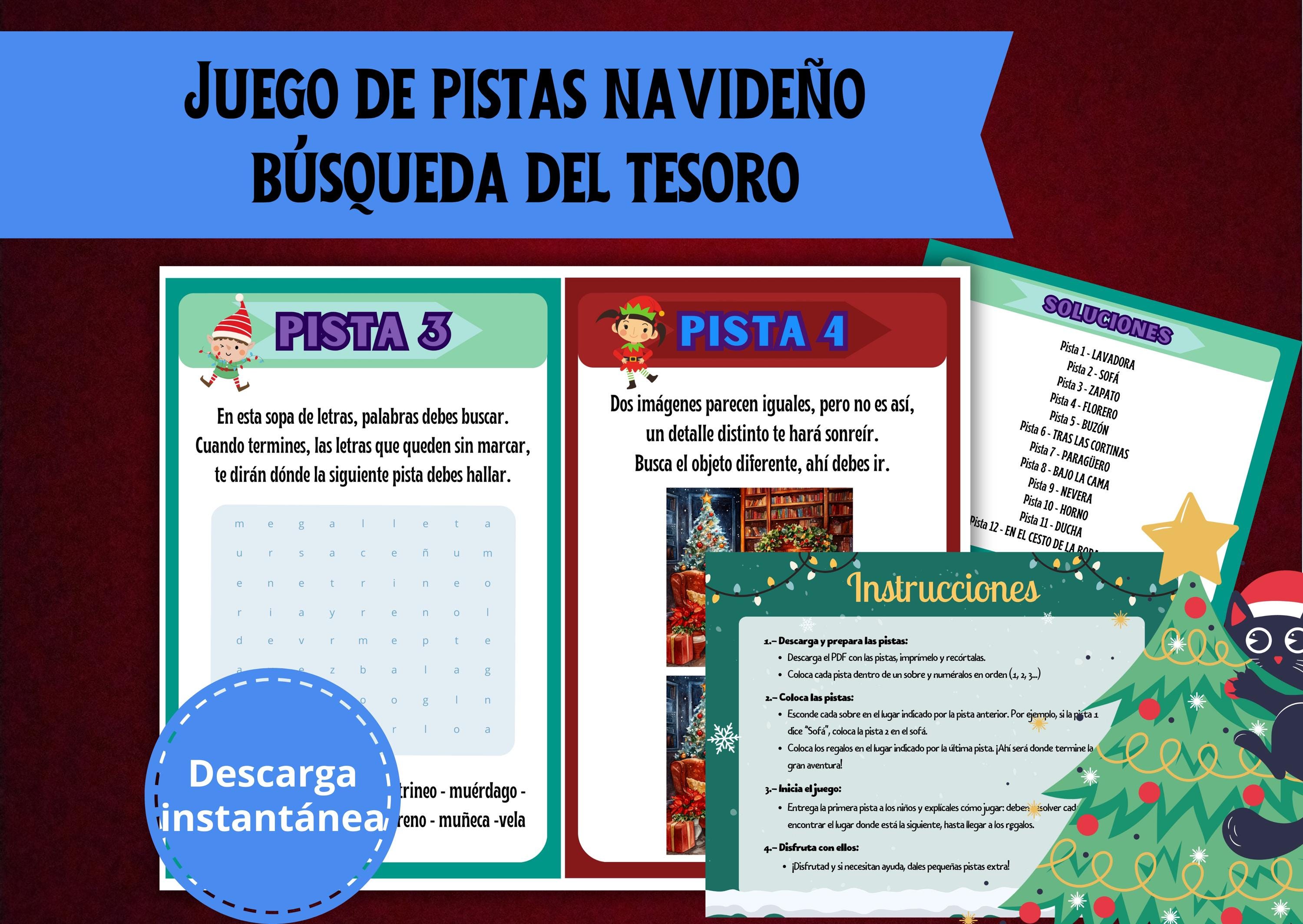 Spanish Scavenger Hunt, Christmas Children Clue Game, Find the Gifts ...