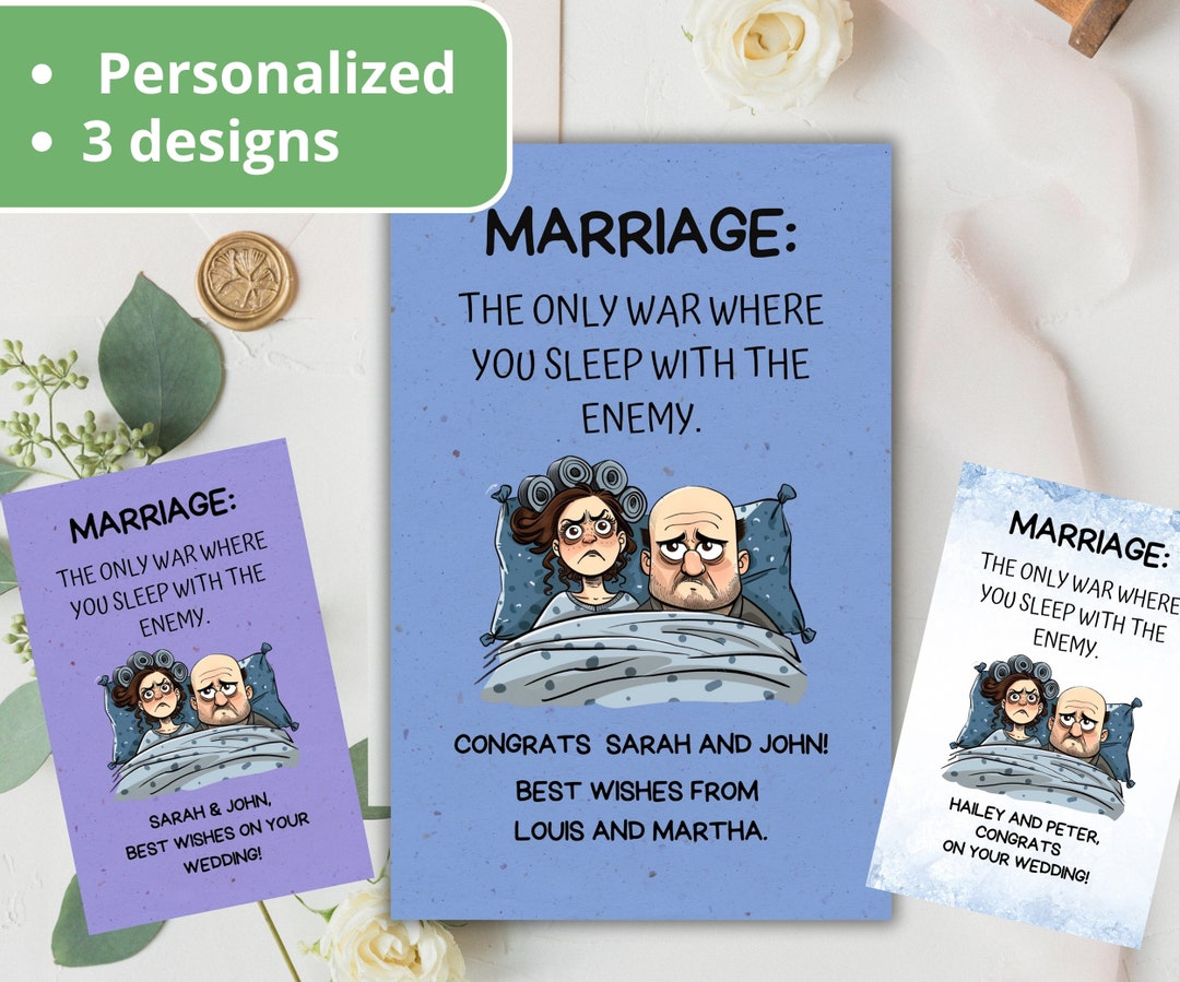 Funny Wedding Card, Personalized Congrats Wedding Card, Custom ...