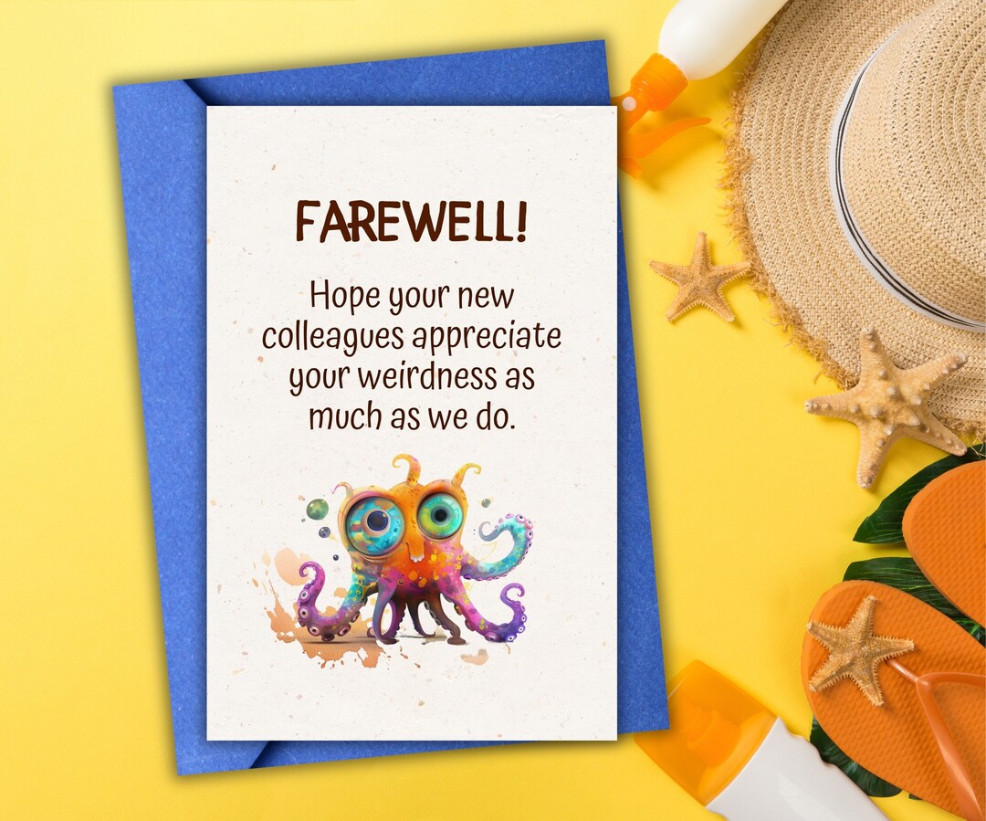 Funny Farewell Card for Coworker, Office Goodbye Card, Weird Colleague ...