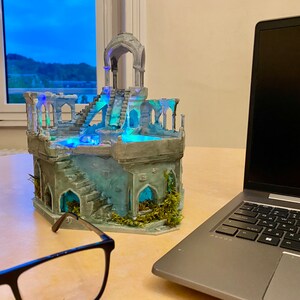 Table Lamp With Water Feature Meditation Fountain Waterfall Relaxing ...