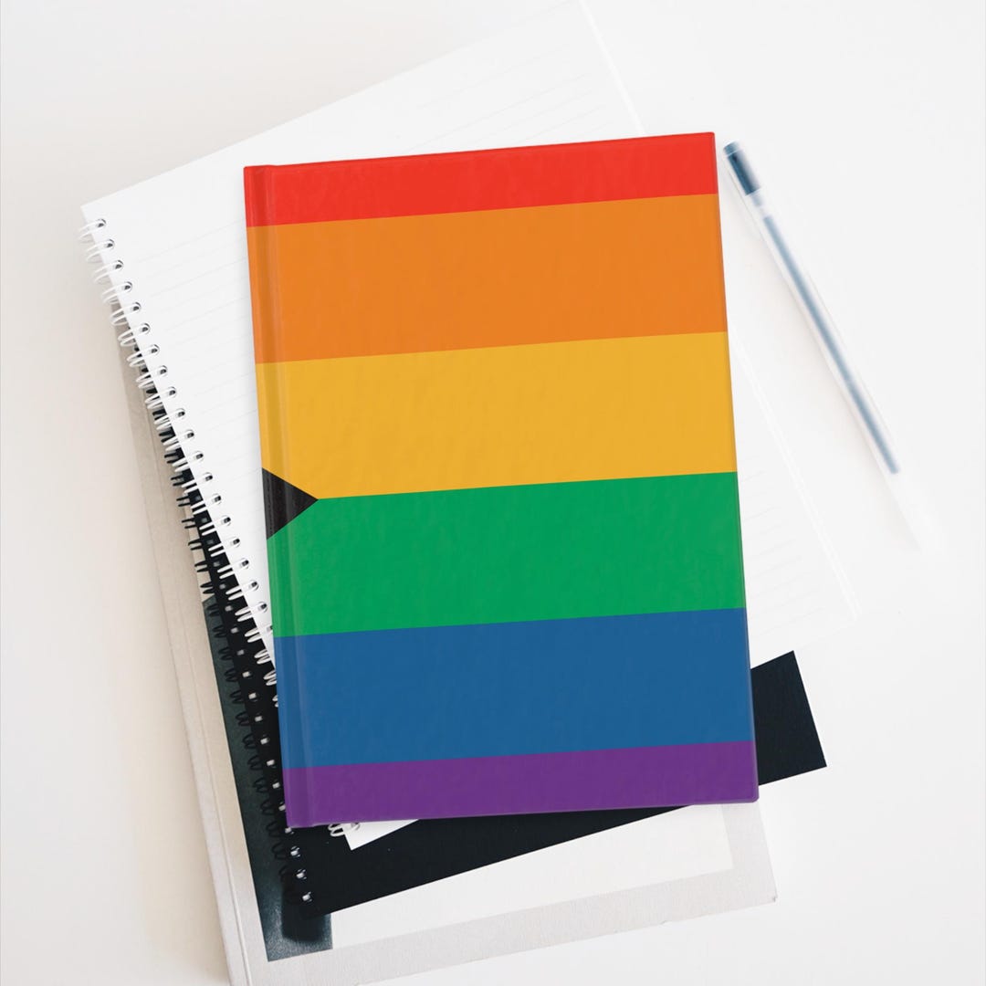 Ruled Line Journal - Progress Rainbow Flag Pride Diary, Notebook, LGBTQ ...