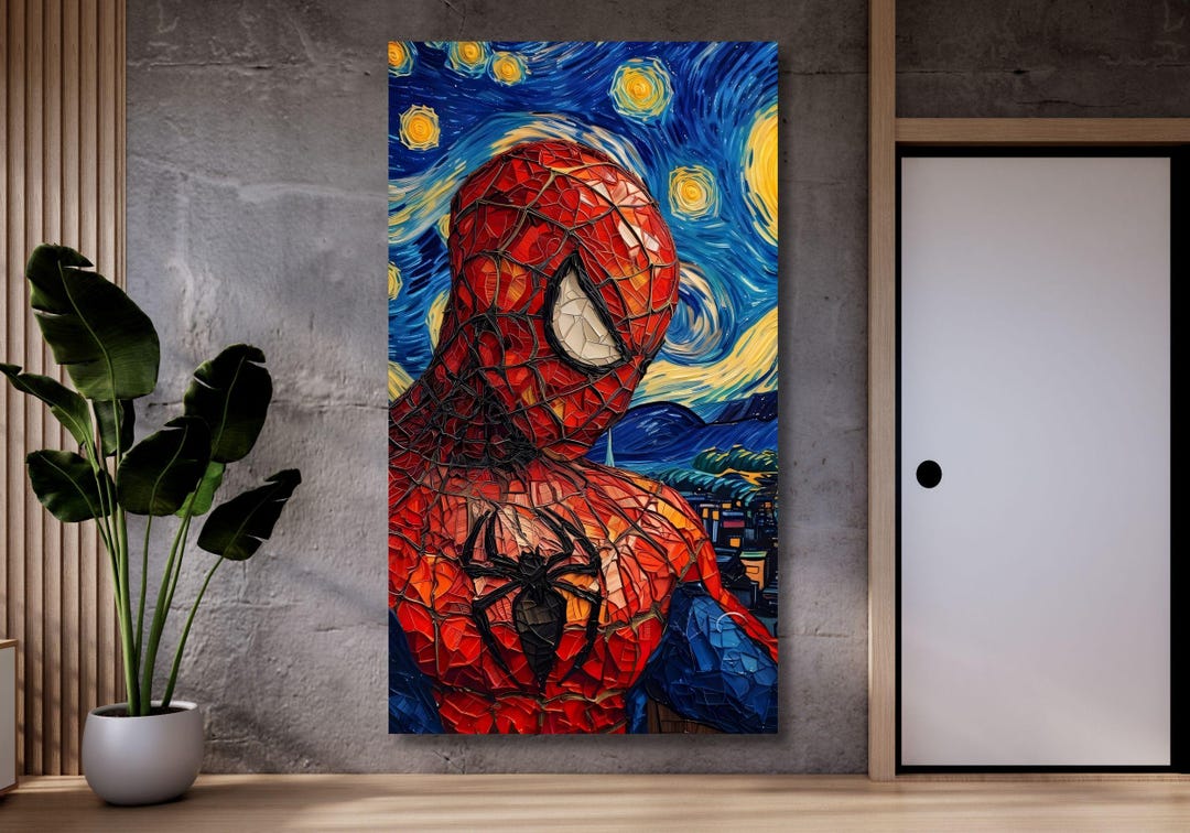 Van Gogh Starry Night Spiderman Into the Spider-verse Ready to Hang ...