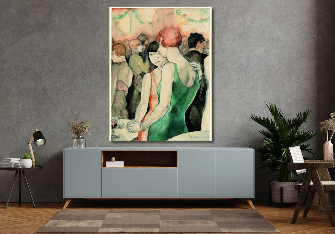 Two Women Dancing 1928 by Jeanne Mammen Quality Print Framed Canvas ...