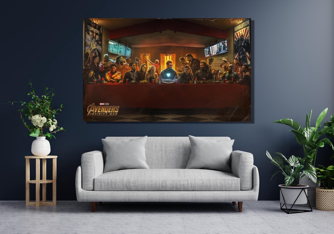 Last Supper Avengers Canvas Print,superhero Canvas Wall Art, Movie ...