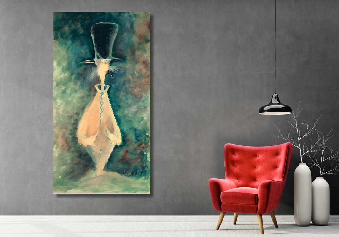 Indistinct Cat With Cigar by Dr. Seuss Quality Art Print Canvas Wall ...