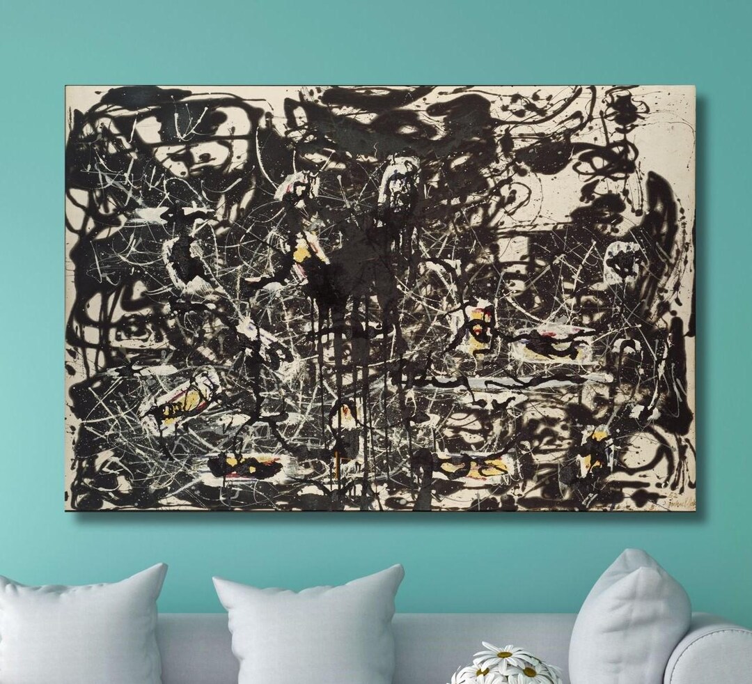 Jackson Pollock Yellow Islands Print: Framed Canvas Wall Art - Etsy UK