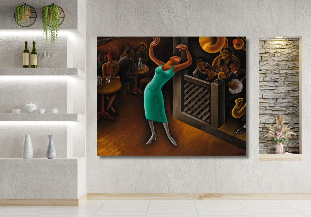 Miguel Covarrubias 'rhapsody in Blue' Framed Canvas Print: Jazz Art - Etsy