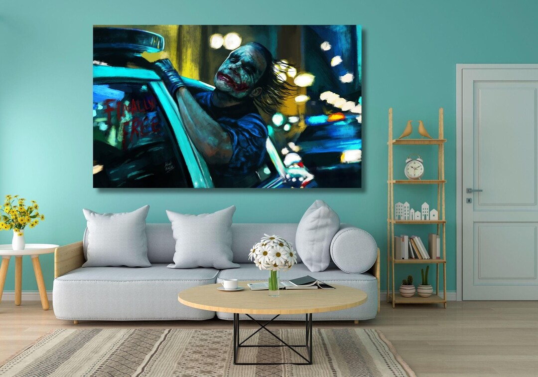 Joker Iconic Scene Canvas Art: Ready to Hang Comic Decor - Etsy