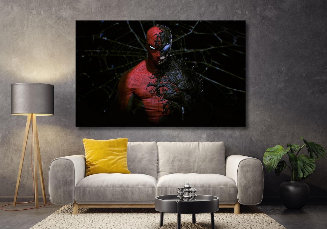 Spiderman & Venom Canvas Art: Graffiti Print, Man Cave Decor - Etsy UK