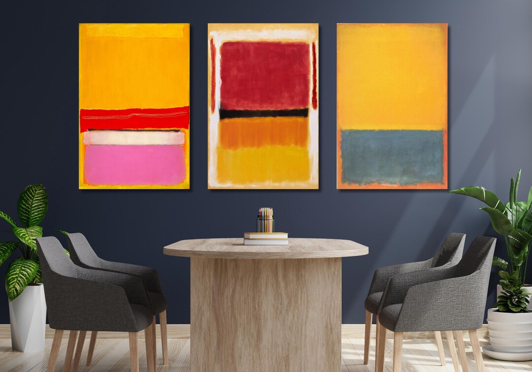 Set of 3 Mark Rothko Painting Rothko Ready to Hang Canvas Wall Art ...