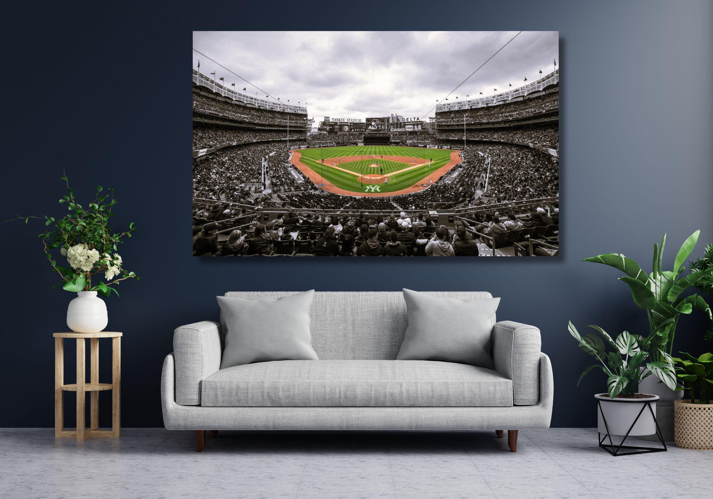 Yankee Stadium Canvas Print: Black and White Baseball Decor - Etsy