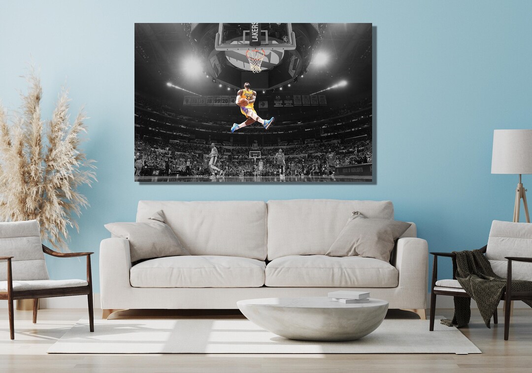 Lebron James Mill Dunk Ready to Hang Canvas Wall Art,lebron James ...