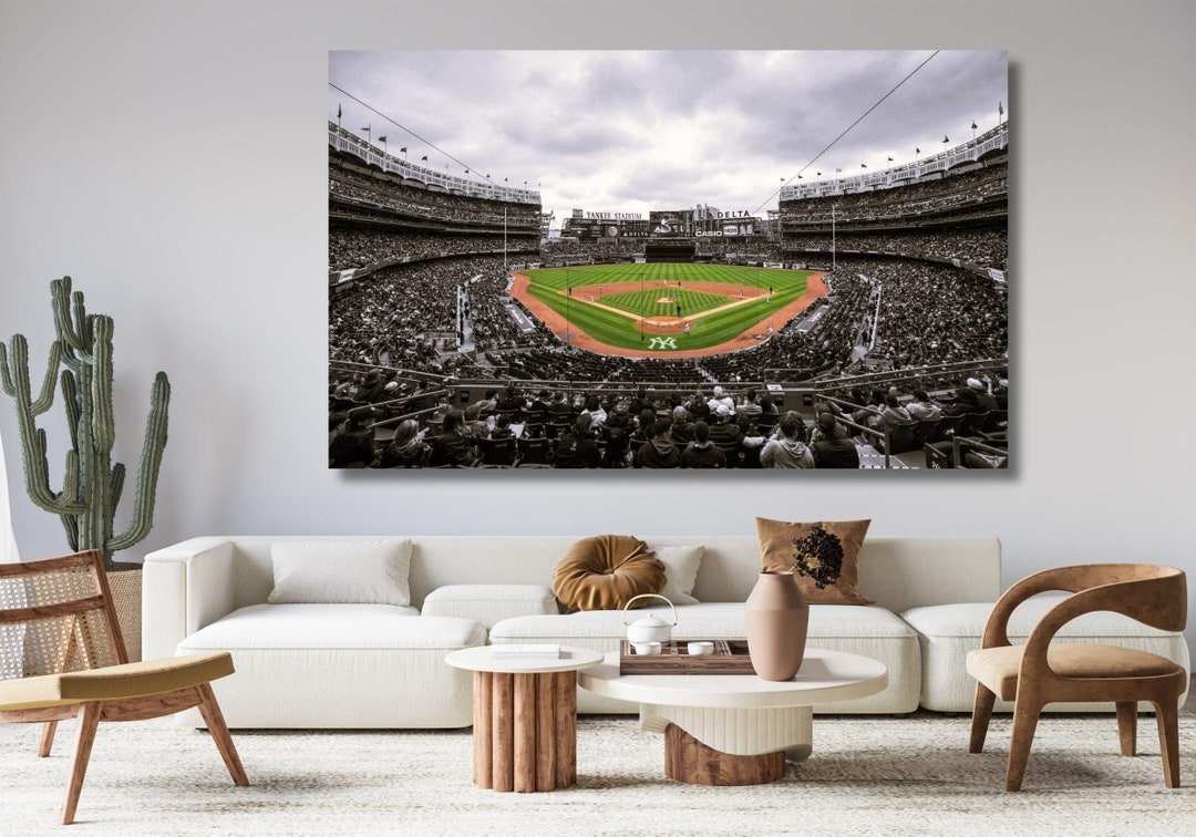 Yankee Stadium Canvas Print: Black and White Baseball Decor - Etsy