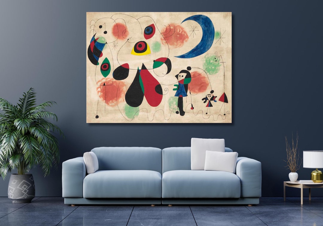 Joan Miro Ready to Hang Canvas Wall Art, Juan Miro Painting ,joan Miro ...