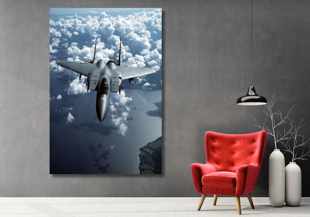 F-15E Strike Eagle Fighter Jet, Framed Canvas Wall Art,fighter Aircraft ...