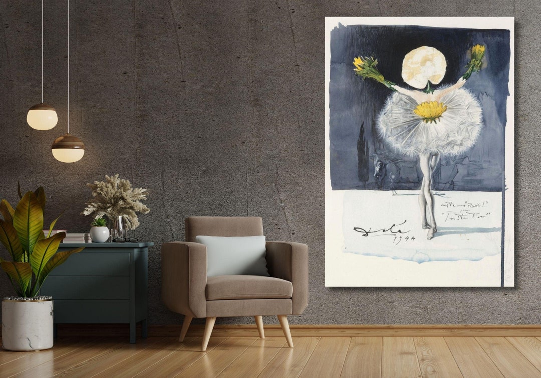 Salvador Dali Dandelion Dancer 1948 Wall Art,dandelion Dancer Poster,dali Dandelion Dancer ...