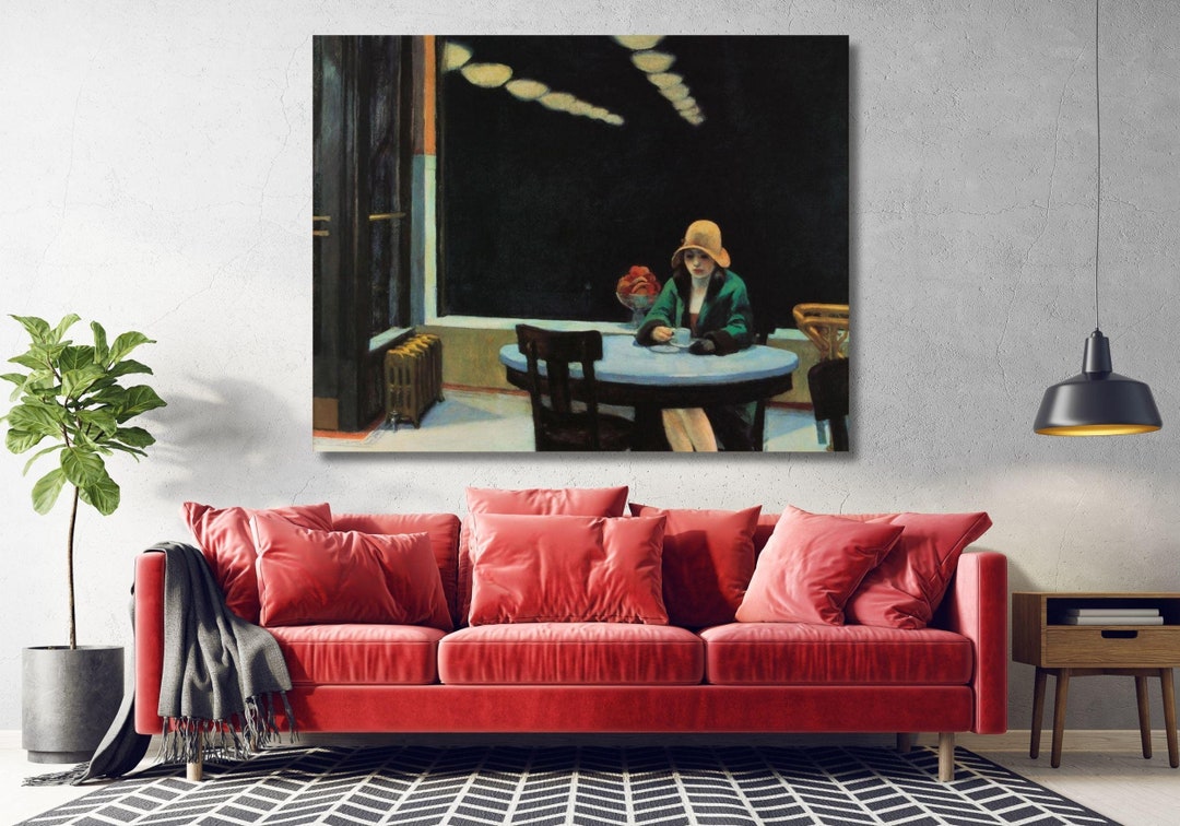 Edward Hopper Automat Canvas Print: Gallery Wrapped Giclee Wall Art - Etsy