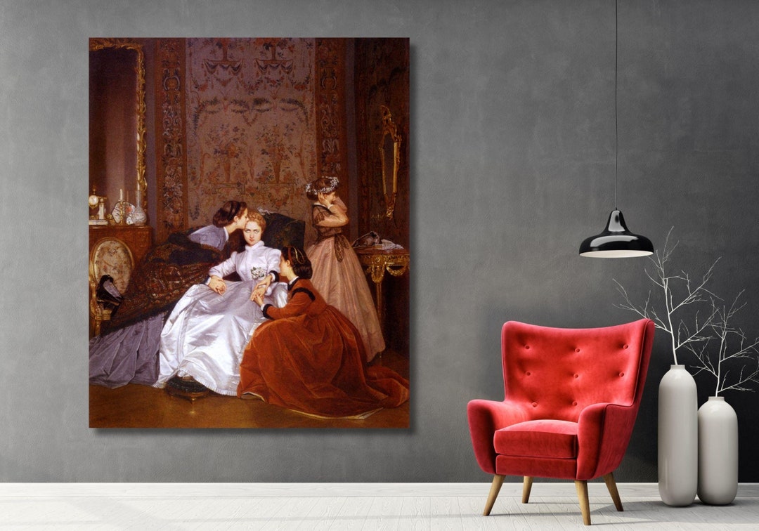Auguste Toulmouche the Hesitant Fiancée Canvas Wall Art, the Reluctant ...