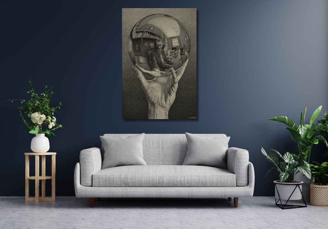 M.C. Escher Hand With Reflecting Sphere Canvas Print - Modern Wall Art ...