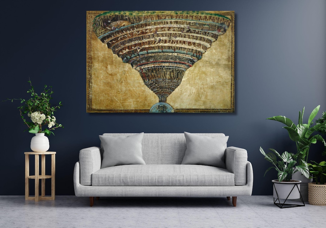 Sandro Botticelli the Map of Hell Dante the Divine Comedy (1485) Canvas ...