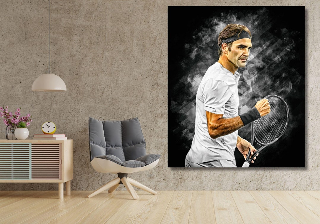 Roger Federer Ready to Hang Canvas, King of the Court Poster, Roger ...